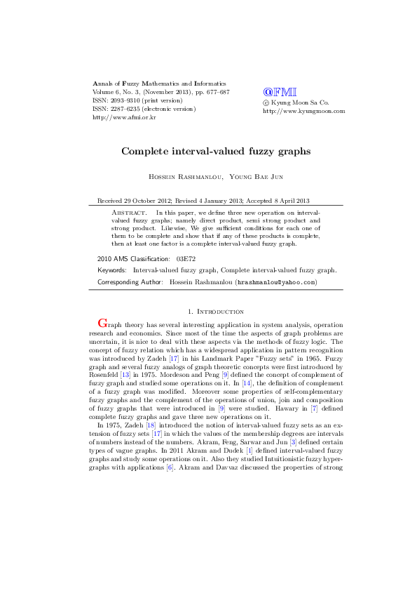 (PDF) Complete interval-valued fuzzy graphs