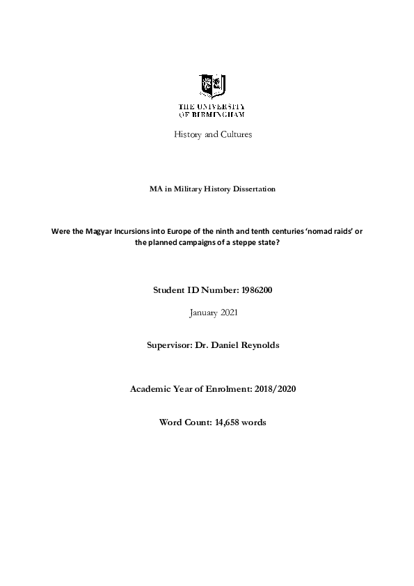 (PDF) Were the Magyar Incursions into Europe of the ninth and tenth ...
