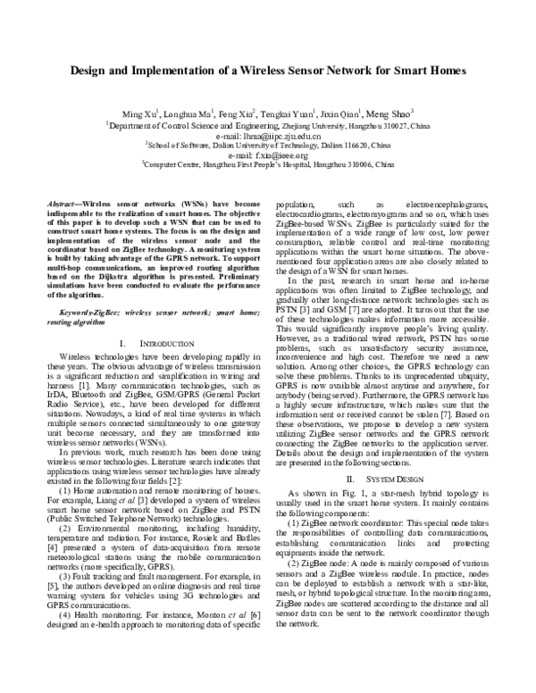 (PDF) Design and implementation of a wireless sensor network-based ...
