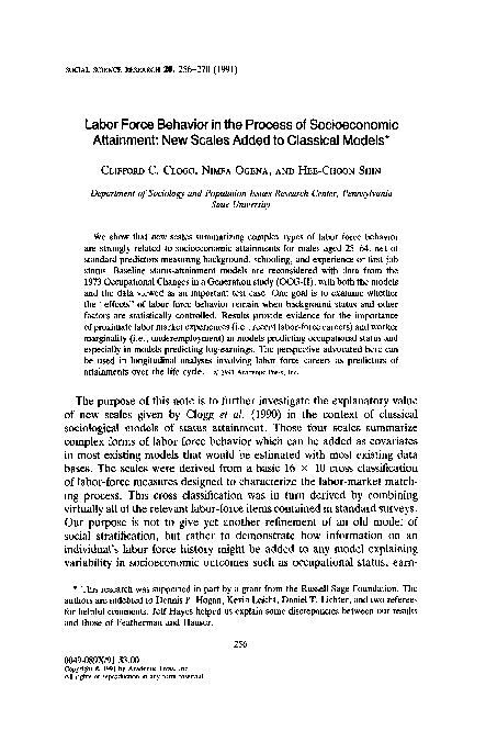 (PDF) Labor force behavior in the process of socioeconomic attainment ...