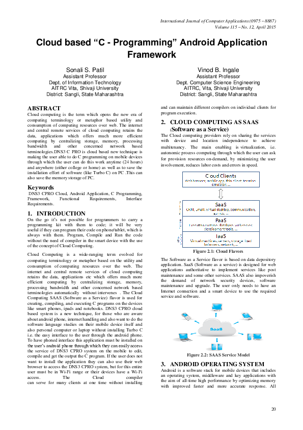 (PDF) Cloud based "C - Programming" Android Application Framework