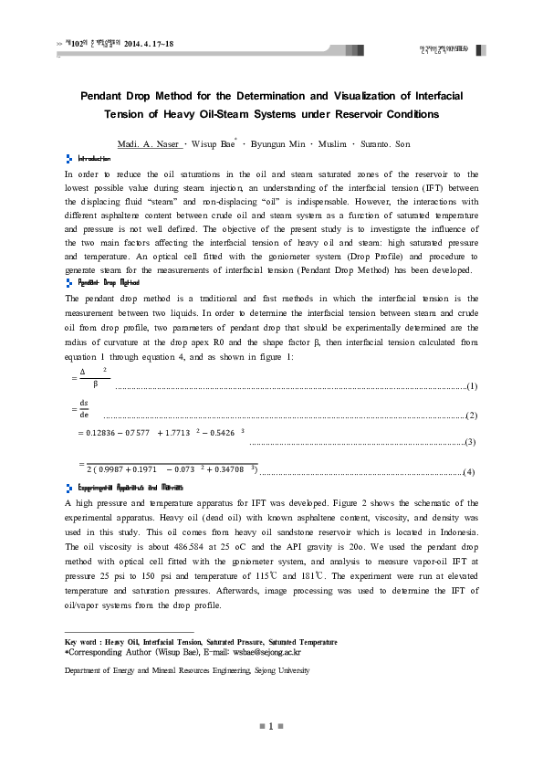 (PDF) Pendant Drop Method for the Determination and Visualization of ...