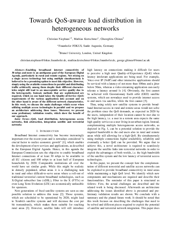 (PDF) Towards QoS-aware load distribution in heterogeneous networks
