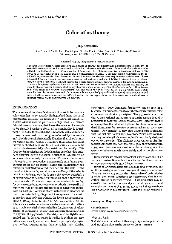 (PDF) Color atlas theory