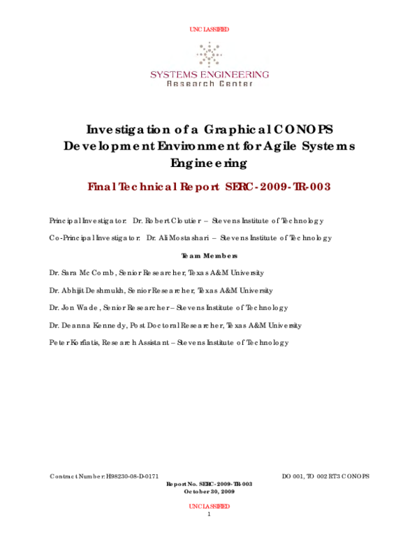 (PDF) Investigation of a Graphical CONOPS Development Environment for ...