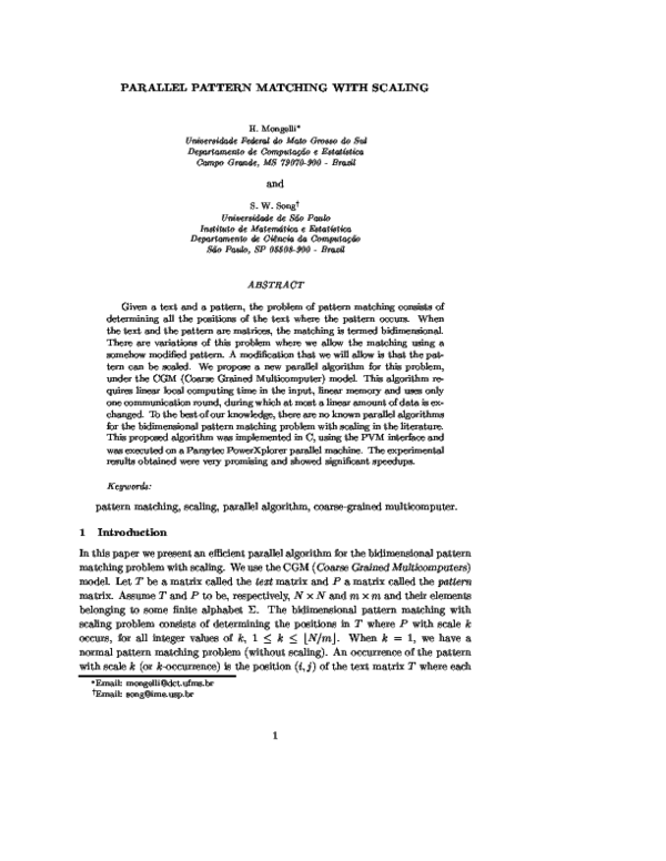 (PDF) Parallel Pattern Matching with Scaling