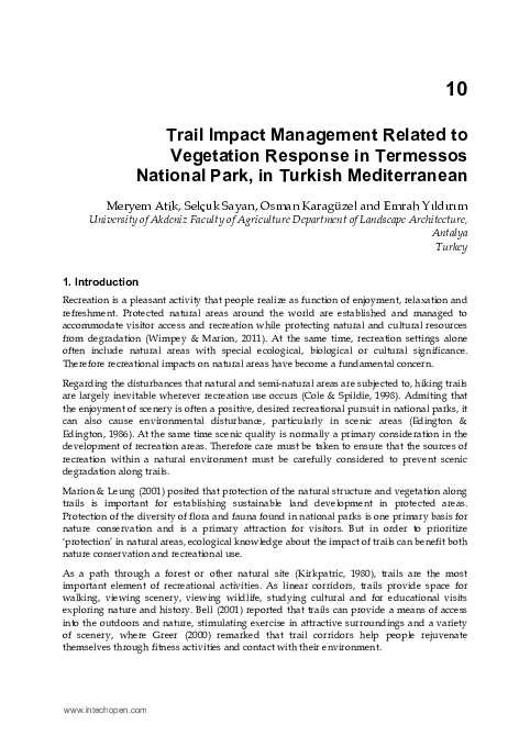 (PDF) Trail Impact Management Related to Vegetation Response in ...