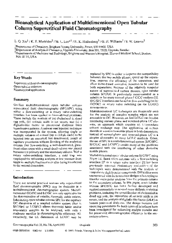 (PDF) Bioanalytical application of multidimensional open tubular column ...