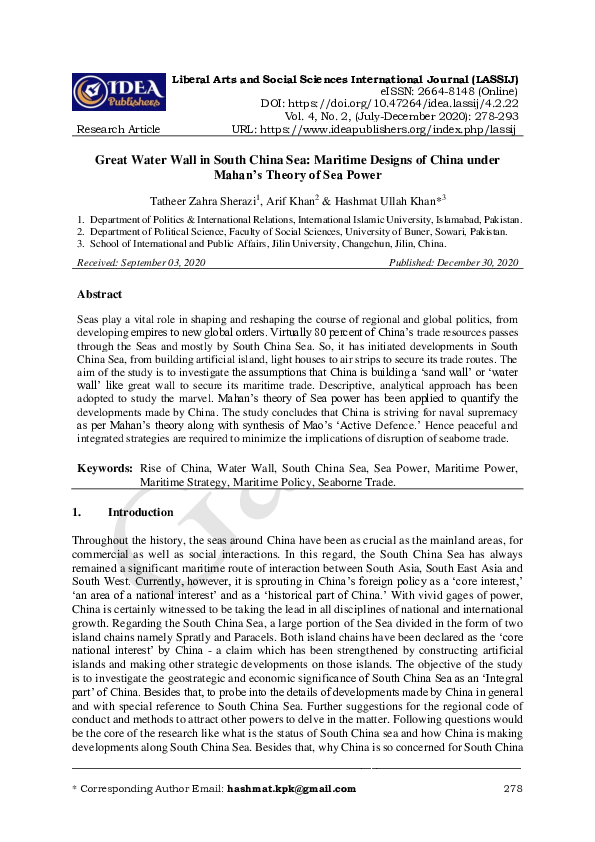 (PDF) Great Water Wall in South China Sea: Maritime Designs of China ...