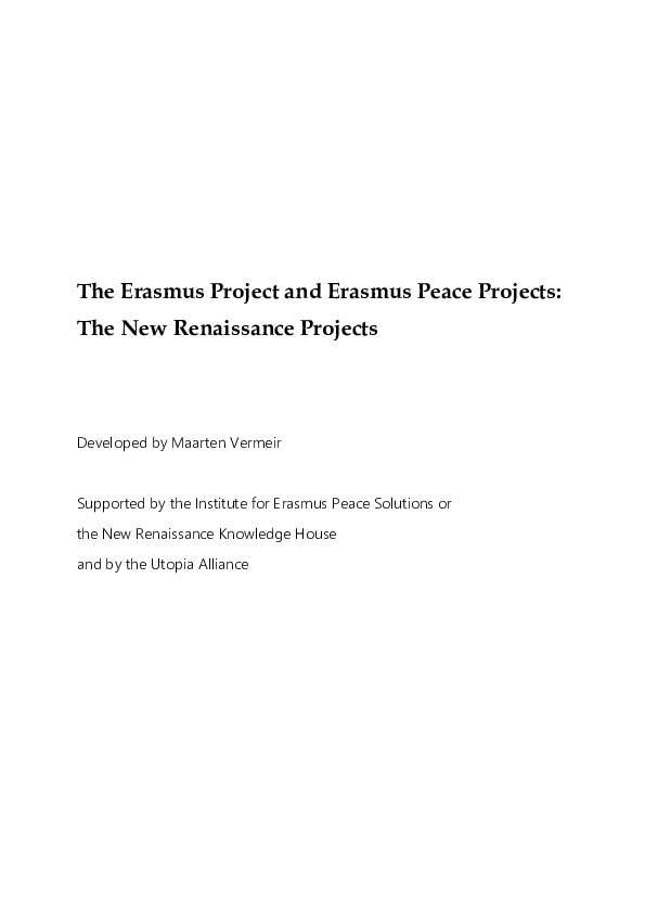 (PDF) The Erasmus Project and Erasmus Peace Projects