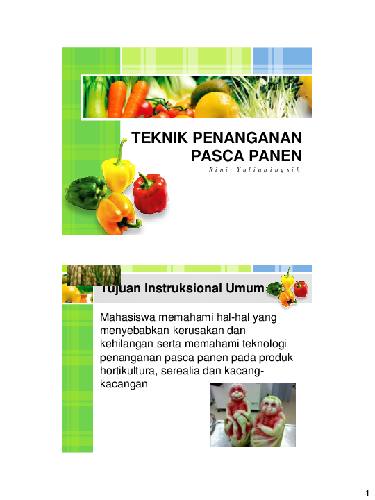 (PDF) TEKNIK PENANGANAN PASCA PANEN