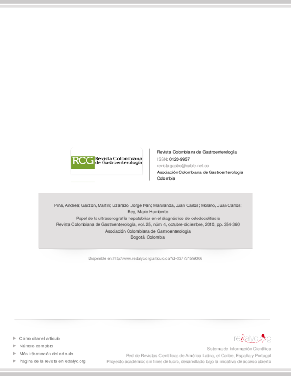 (PDF) Papel de la ultrasonografía hepatobiliar en el diagnóstico de ...