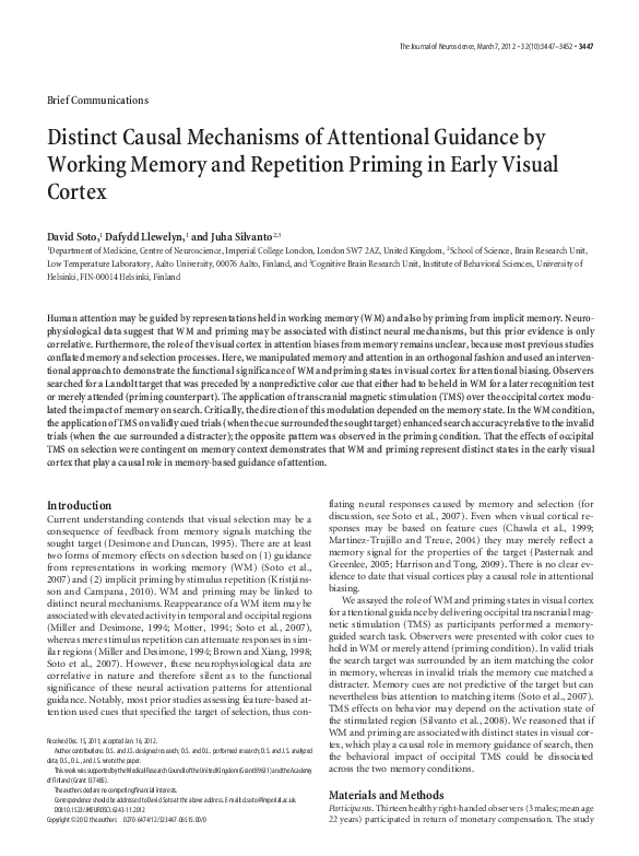 (PDF) Distinct Causal Mechanisms of Attentional Guidance by Working Memory and Repetition ...