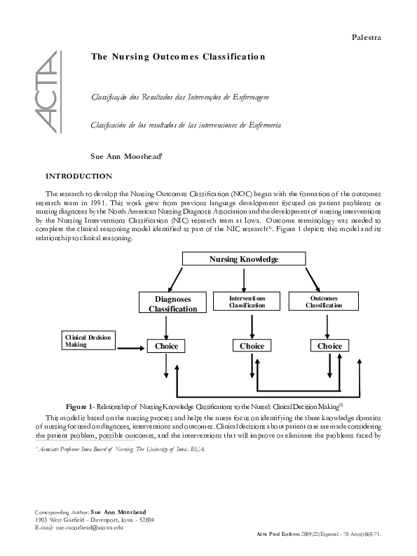 (PDF) The Nursing Outcomes Classification