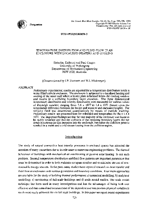(PDF) Temperature distribution and fluid flow in an enclosure with ...