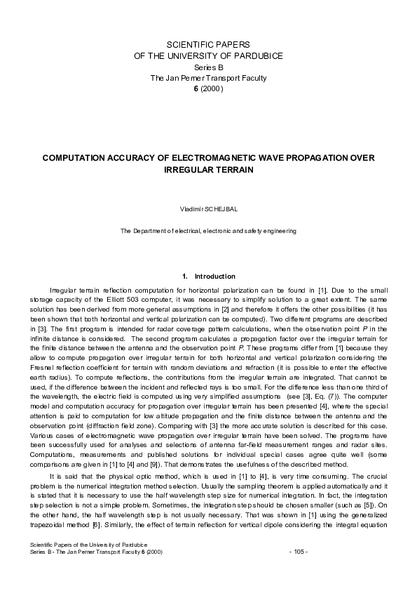 Pdf Computation Accuracy Of Electromagnetic Wave Propagation Over