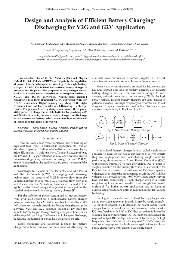(PDF) Design and Analysis of Efficient Battery Charging/ Discharging ...