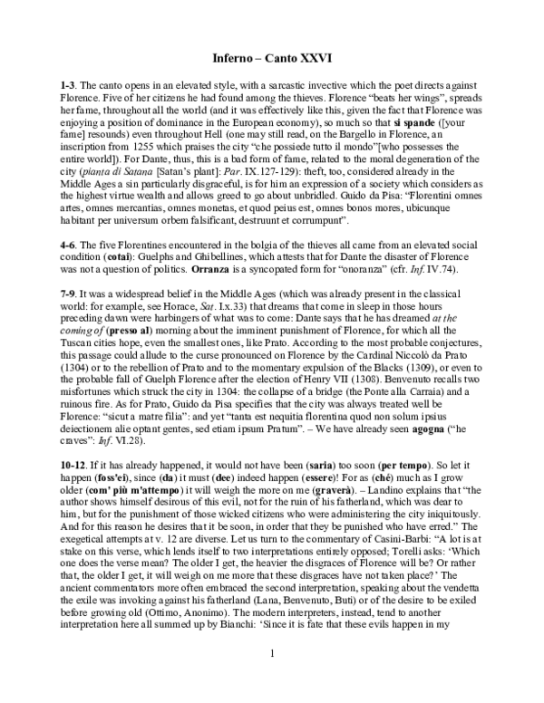 (DOC) Inferno - Canto 26 (English)