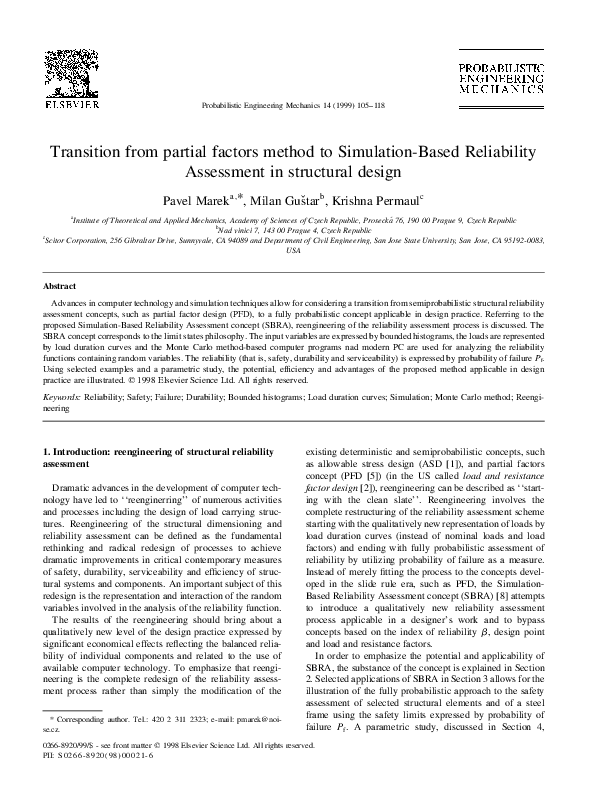 (PDF) Transition from partial factors method to Simulation-Based Reliability Assessment in ...