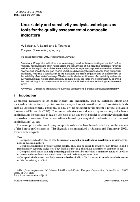 (PDF) Uncertainty and sensitivity analysis techniques as tools for the quality assessment of ...