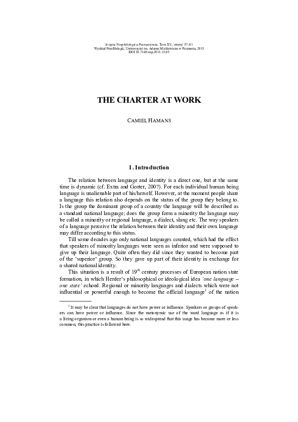 (PDF) The Charter at work