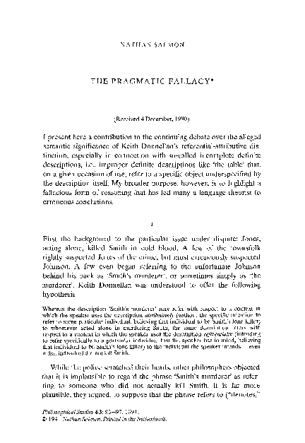 (PDF) The pragmatic fallacy