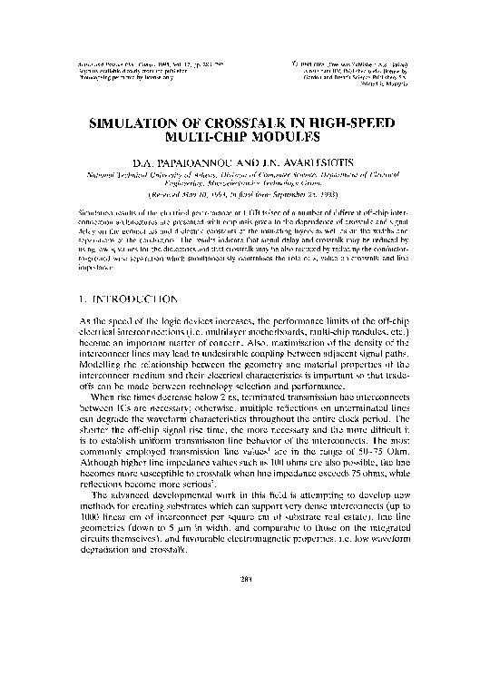 (PDF) Simulation of Crosstalk in High-Speed Multi-Chip Modules