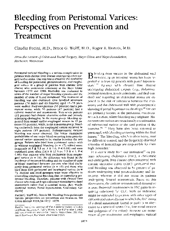 (PDF) Bleeding from peristomal varices | Claudio Fucini - Academia.edu