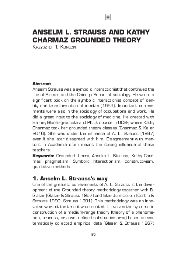 (PDF) ANSELM L. STRAUSS AND KATHY CHARMAZ GROUNDED THEORY