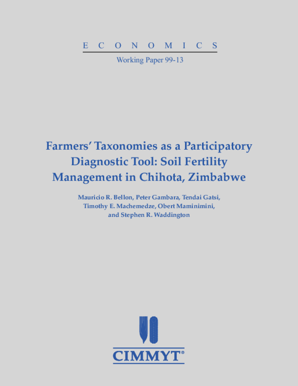 (PDF) Farmers' Taxonomies as a Participatory Diagnostic Tool: Soil ...
