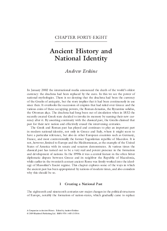 (PDF) Ancient History and National Identity