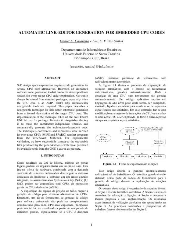 (PDF) Automatic link editor generation for embedded CPU cores