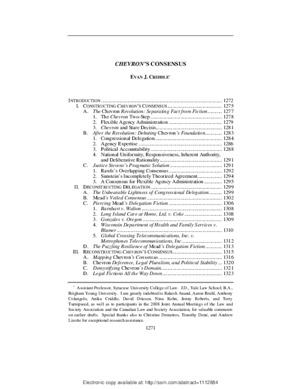 (PDF) Chevron's Consensus | Evan J. Criddle - Academia.edu