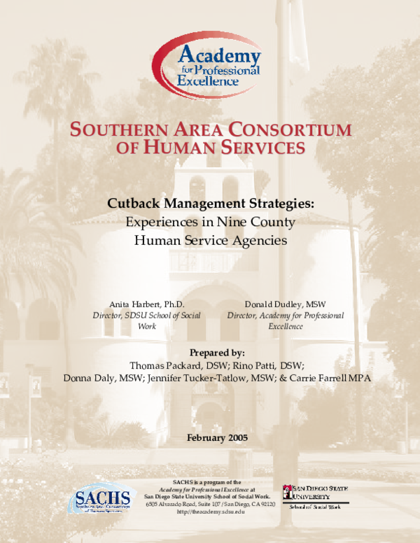 (PDF) Cutback Management Strategies: Experiences in Nine