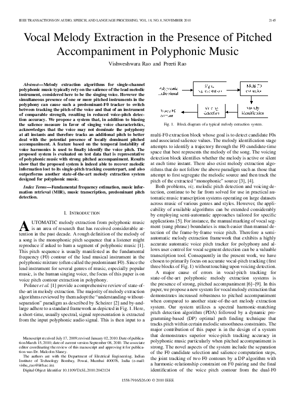 (PDF) Vocal melody extraction in the presence of pitched accompaniment ...