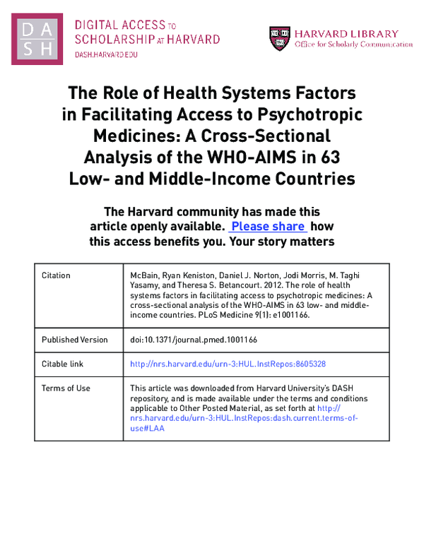 (PDF) The Role of Health Systems Factors in Facilitating Access to ...