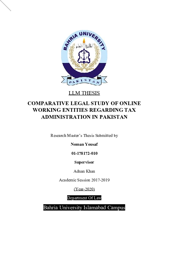 (DOC) Noman Yousaf LLM THESIS 2020