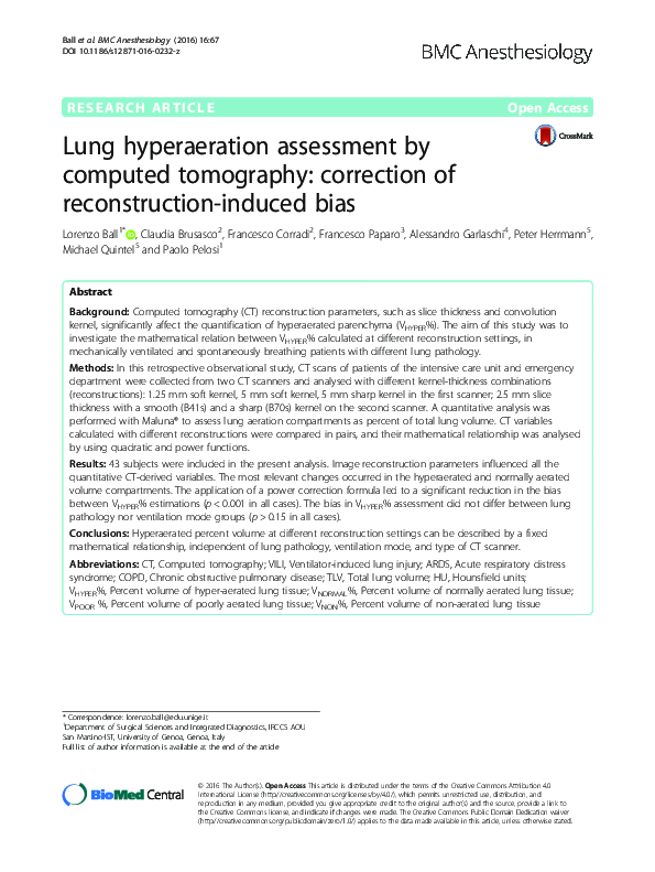 (PDF) Lung hyperaeration assessment by computed tomography: correction ...
