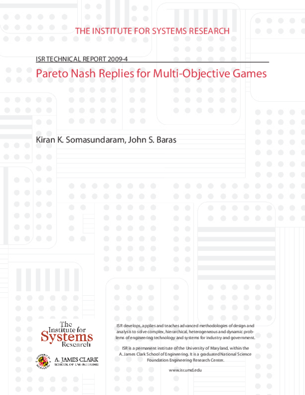 (PDF) Pareto Nash Replies for Multi-Objective Games