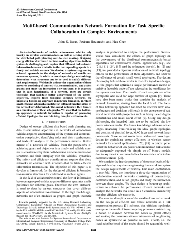 (PDF) Motif-based communication network formation for task specific collaboration in complex ...