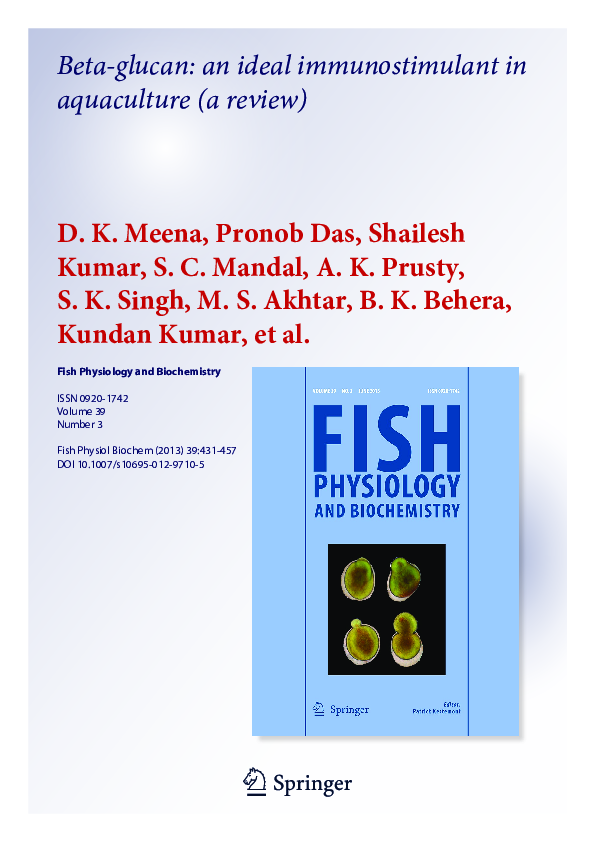 (PDF) Beta-glucan: an ideal immunostimulant in aquaculture (a review)