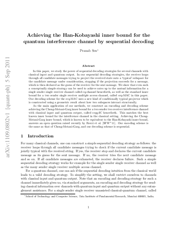 (PDF) Achieving the Han-Kobayashi inner bound for the quantum ...
