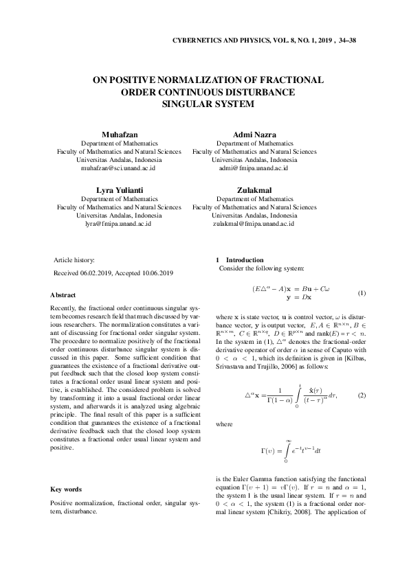 (PDF) On positive normalization of fractional order continuous ...