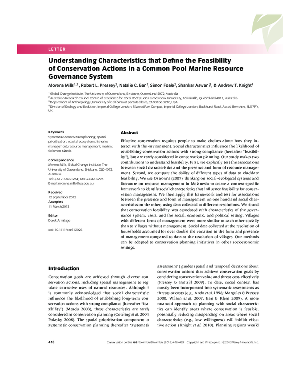 (PDF) Understanding Characteristics that Define the Feasibility of ...