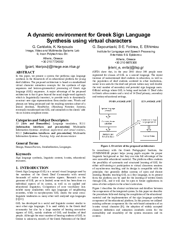 (PDF) GSL Synthesis via Virtual Character Animation