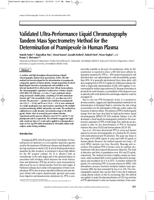 (PDF) Validated Ultra-Performance Liquid Chromatography Tandem Mass ...
