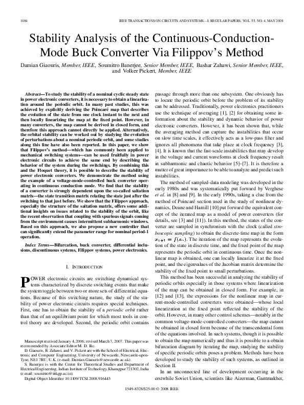(PDF) Stability Analysis of the Continuous-Conduction-Mode Buck ...