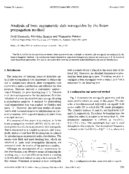 (PDF) Analysis of bent asymmetric slab waveguides by the beam ...