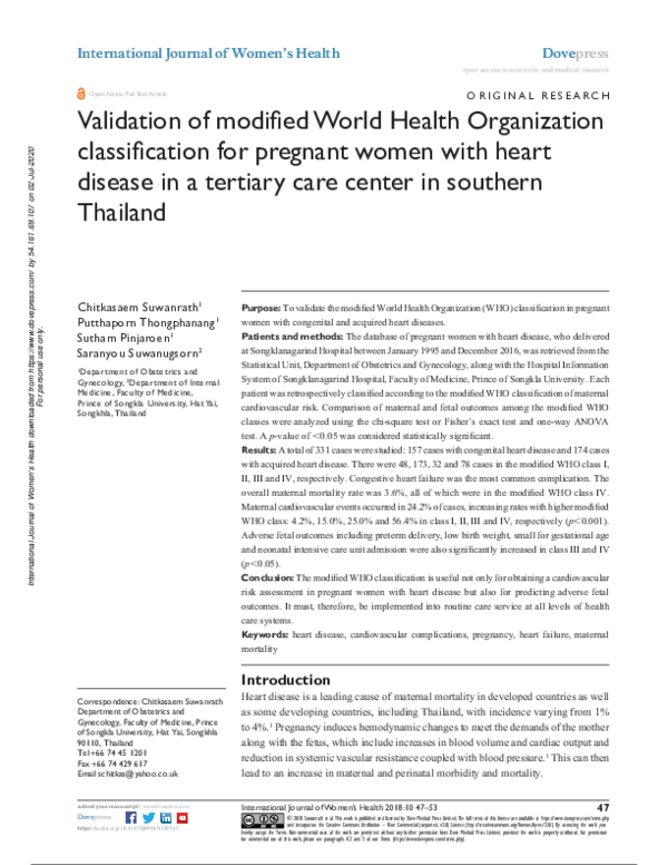 (PDF) Validation of modified World Health Organization classification ...