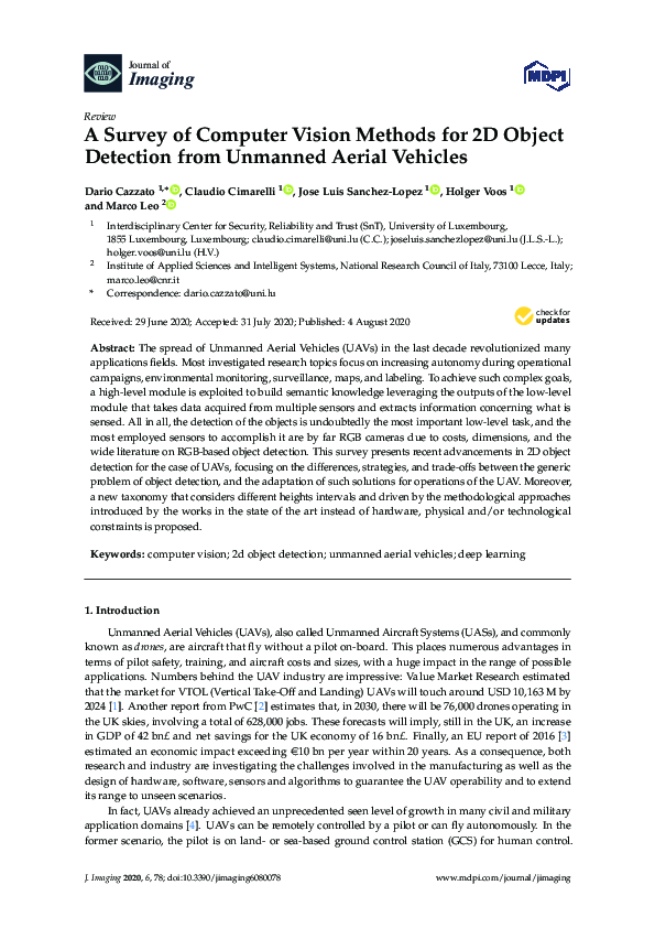(PDF) A Survey of Computer Vision Methods for 2D Object Detection from ...